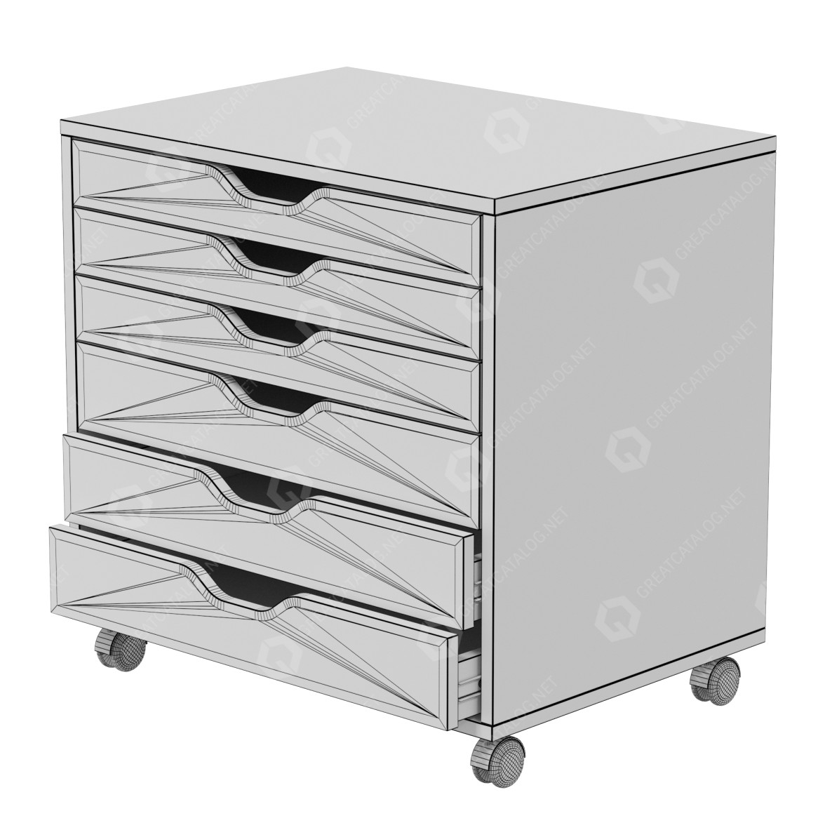 Drawer Unit IKEA Alex 3D model - GreatCatalog 29987