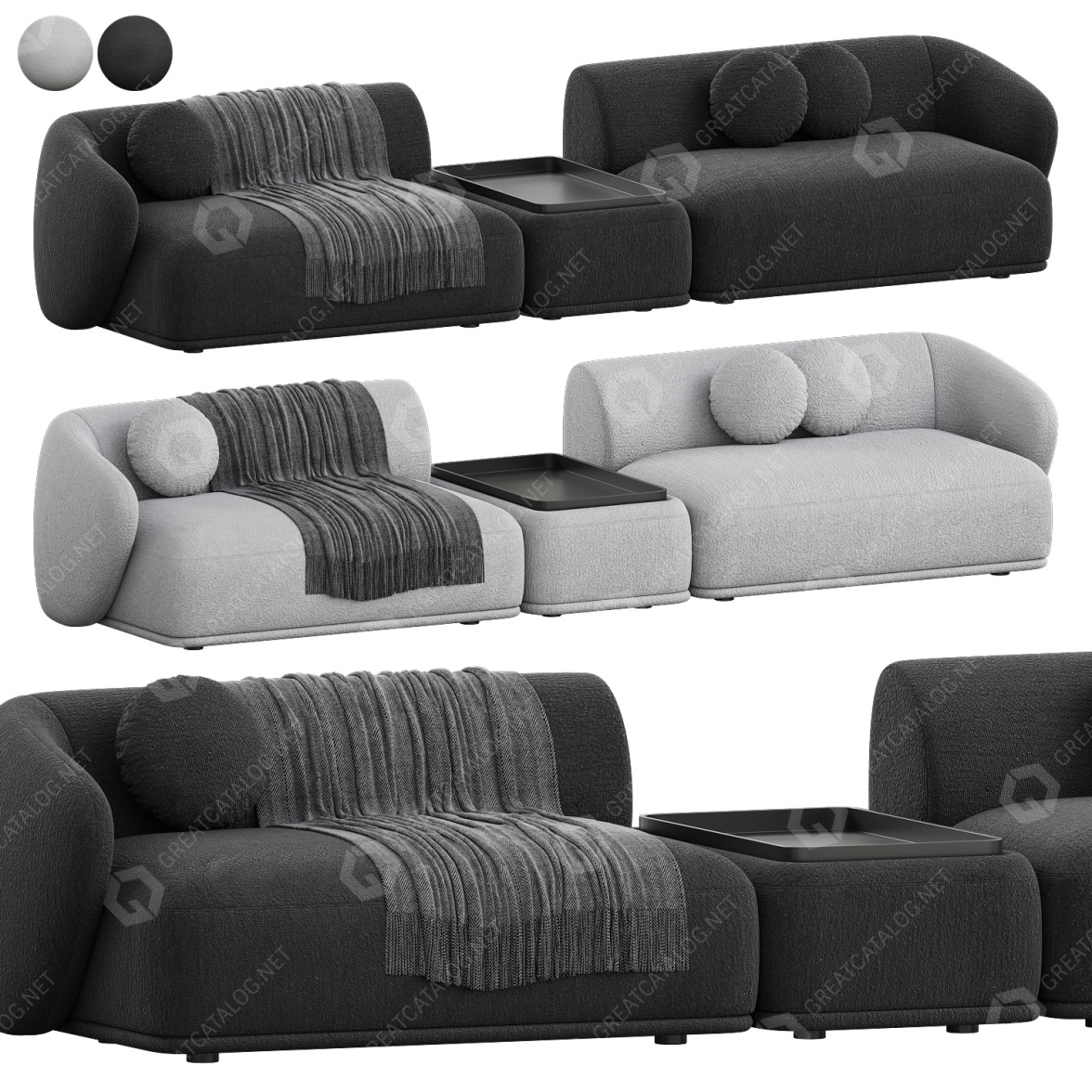 Sofa Meridiani Rene Set 3 3D model - GreatCatalog 30113