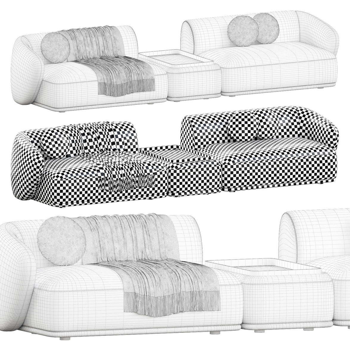 Sofa Meridiani Rene Set 3 3D model - GreatCatalog 30113
