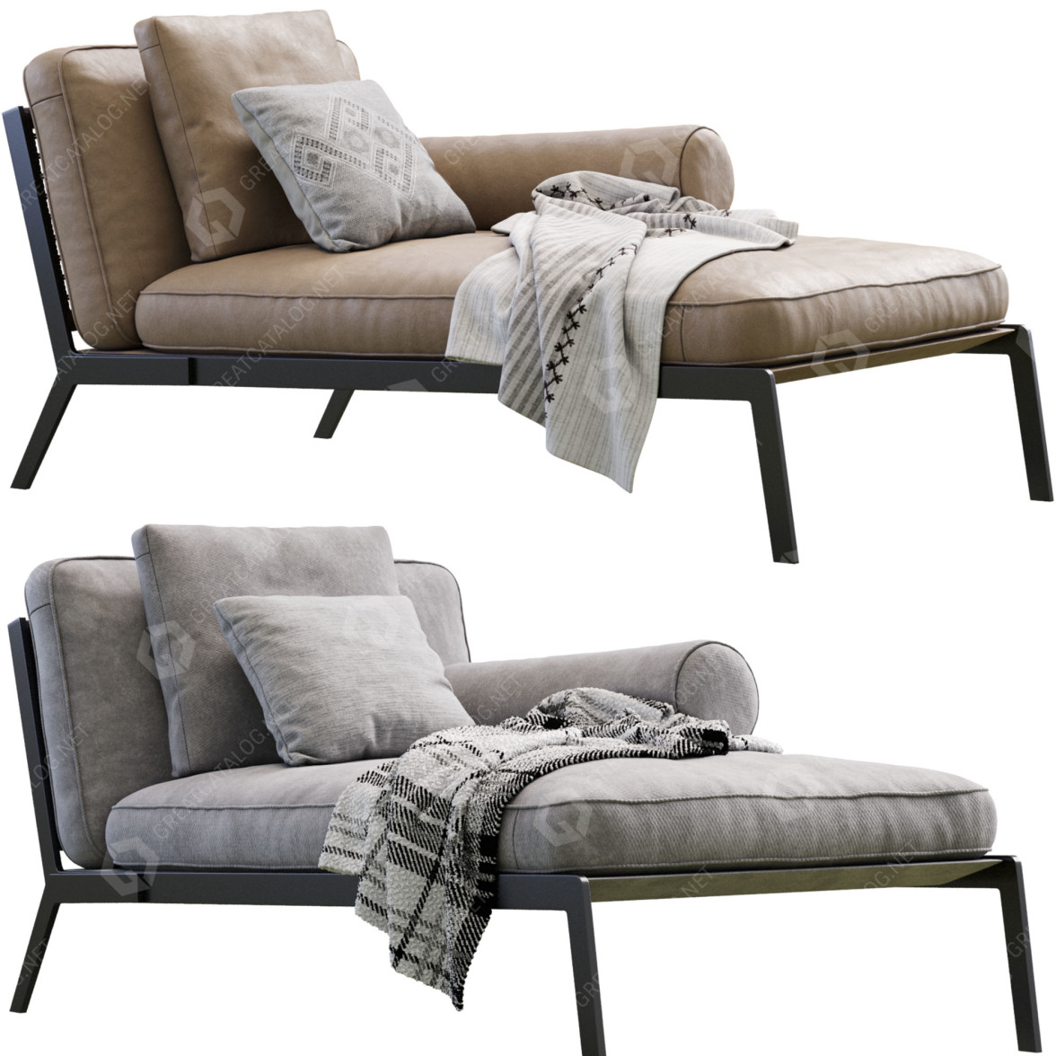 Chaise Longue Flexform Happy 3D model - GreatCatalog 30187