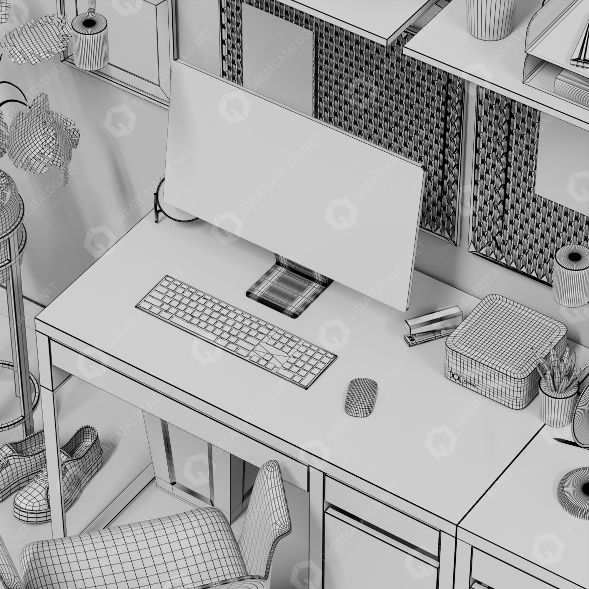 Workspace IKEA Office 12 3D model - GreatCatalog 30188