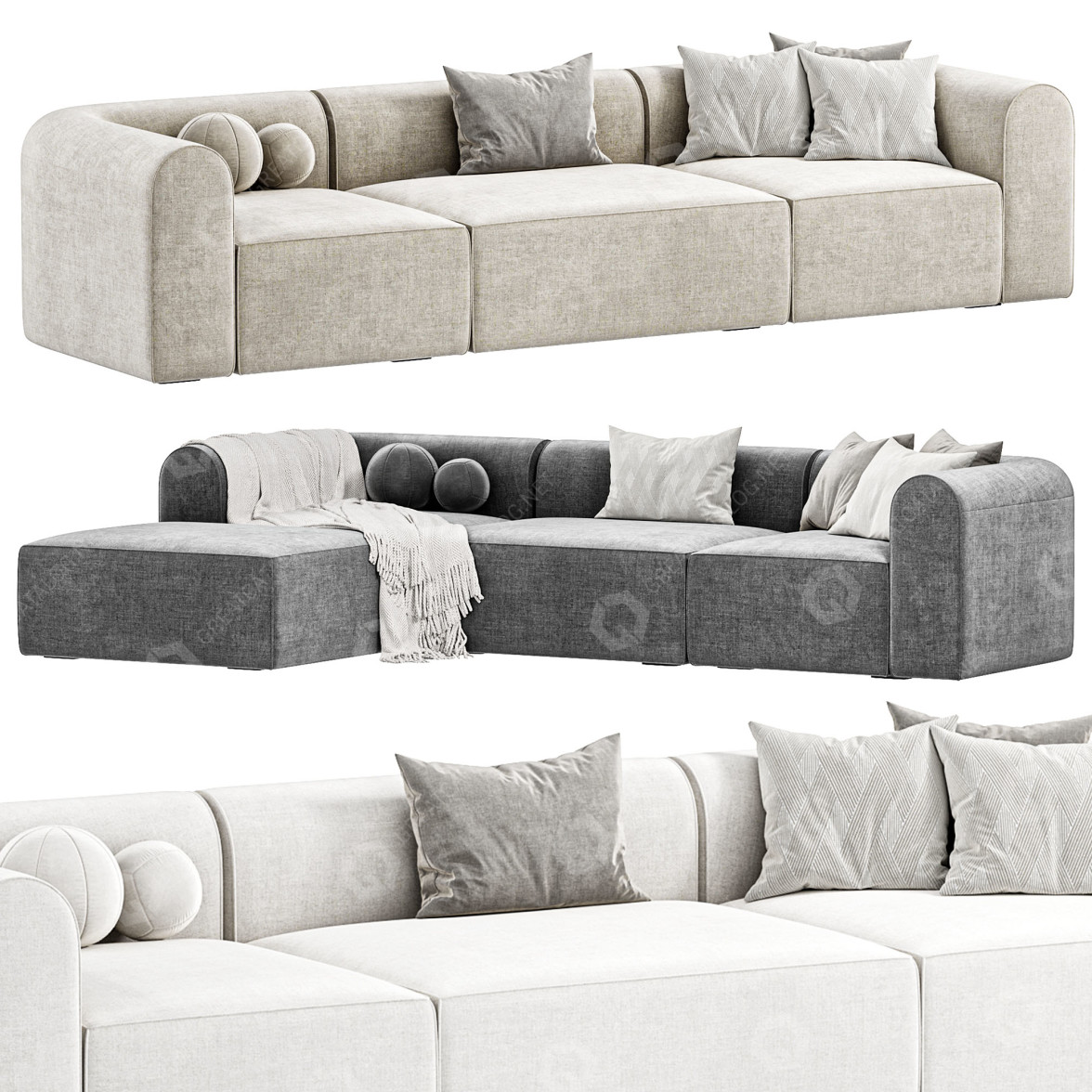 Sofas Wittmann Blocks 3D model - GreatCatalog 30196