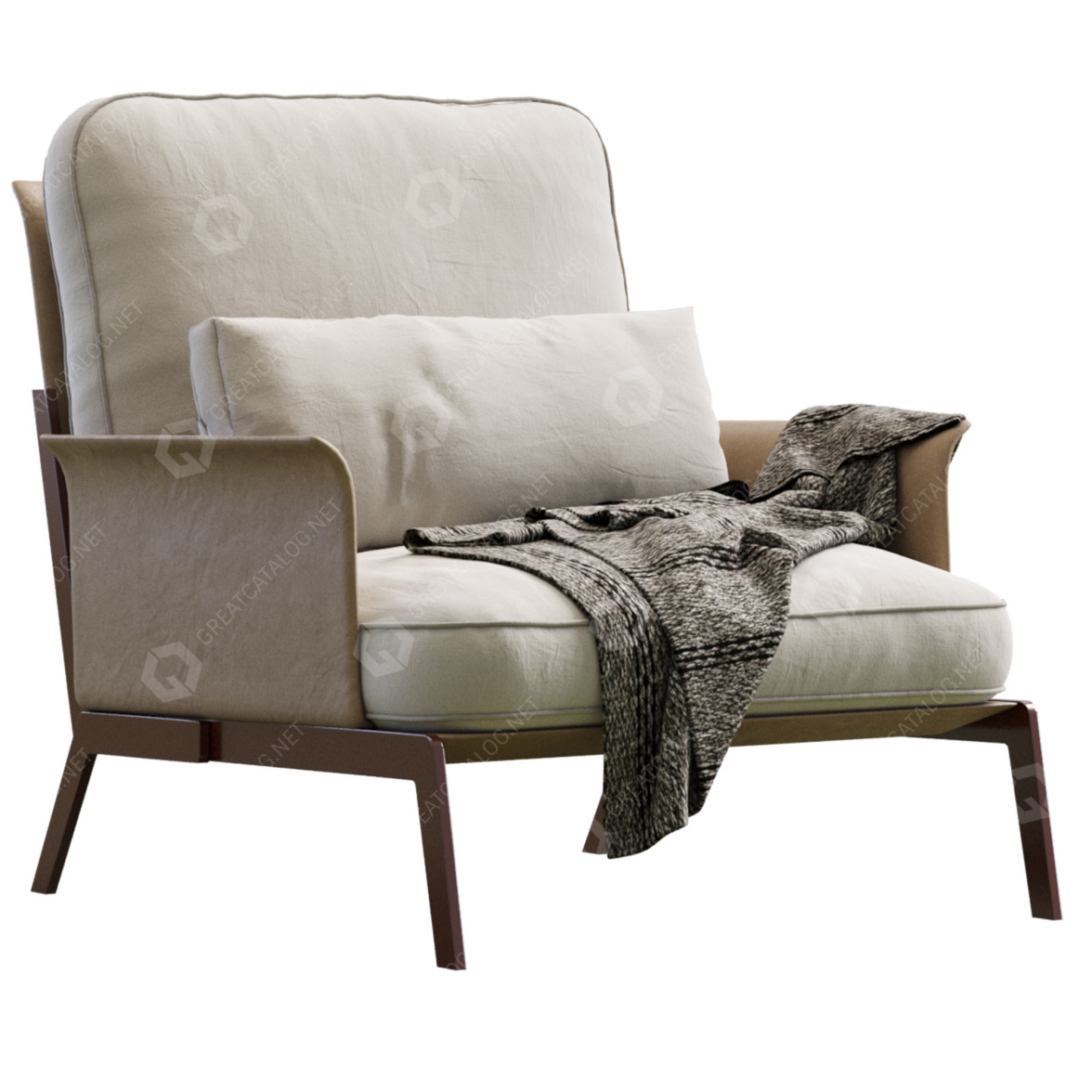 Armchair Flexform Happy 3D model - GreatCatalog 30230