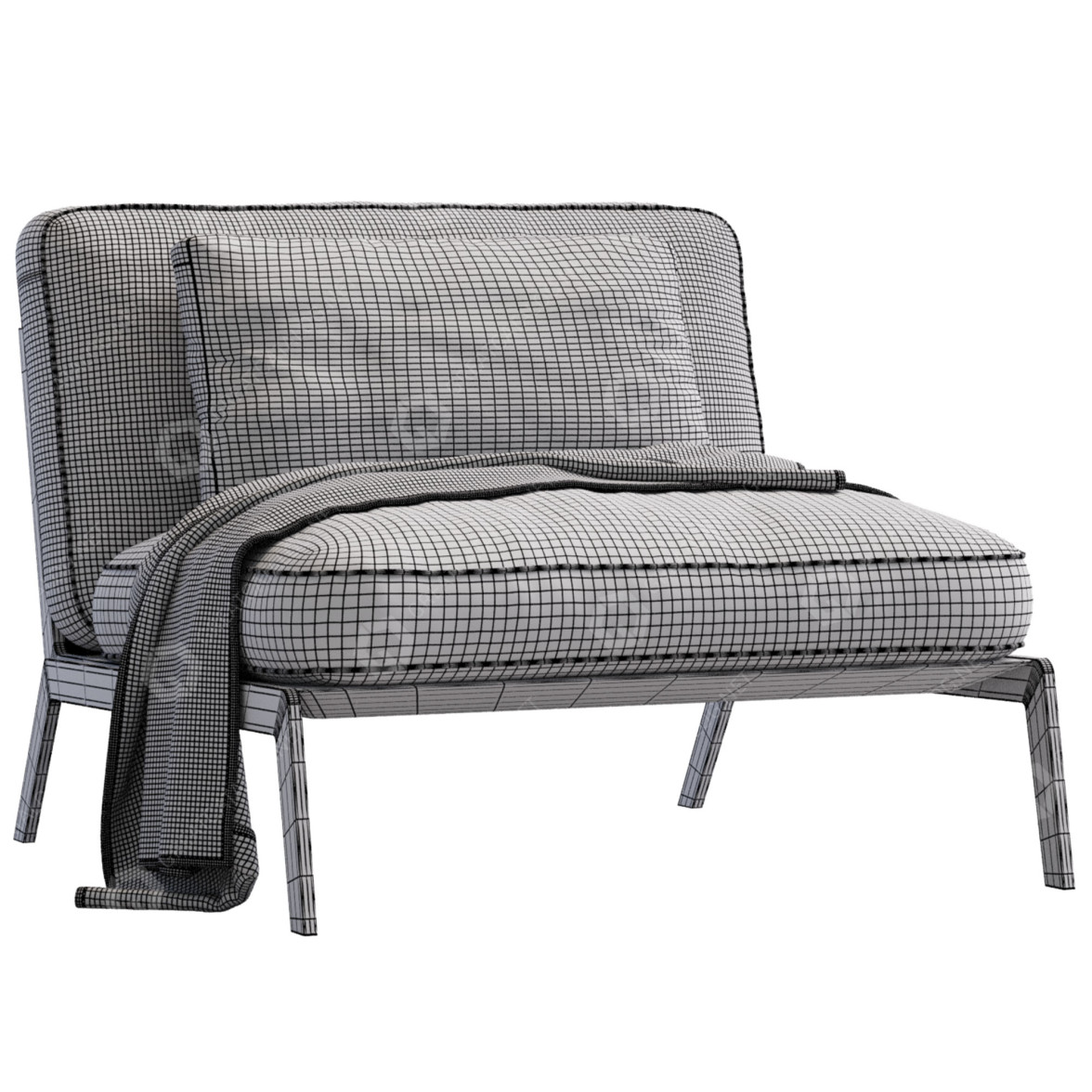 Armchair Flexform Happy 3D model - GreatCatalog 30233