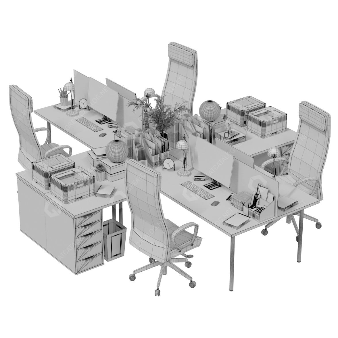Workspace IKEA Office 13 3D model - GreatCatalog 30241