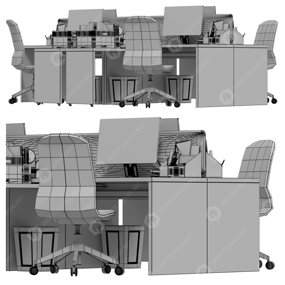 Workspace IKEA Set 25 Langfjaell 3D model - GreatCatalog 30277