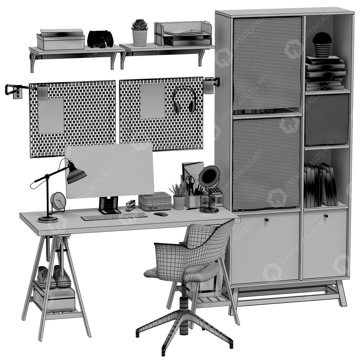 Workspace IKEA Office Workplace 17 3D model・Download 3D models