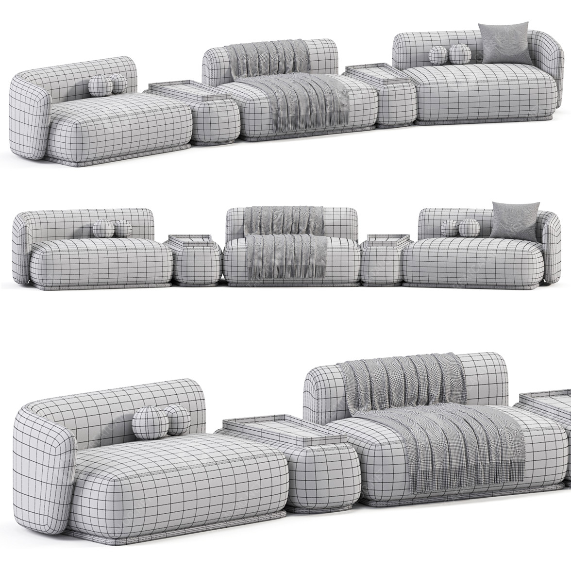 Sofa Meridiani Rene Sectional 3D model - GreatCatalog 30478