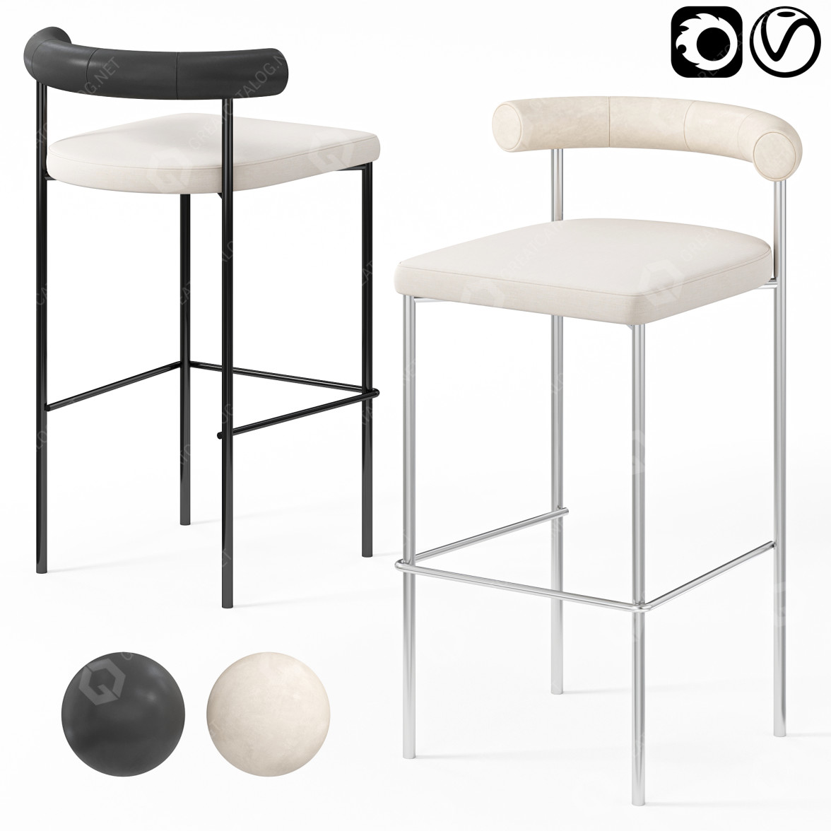 Bar Stool Resident Kashmir by Simon James 3D model - GreatCatalog 30740