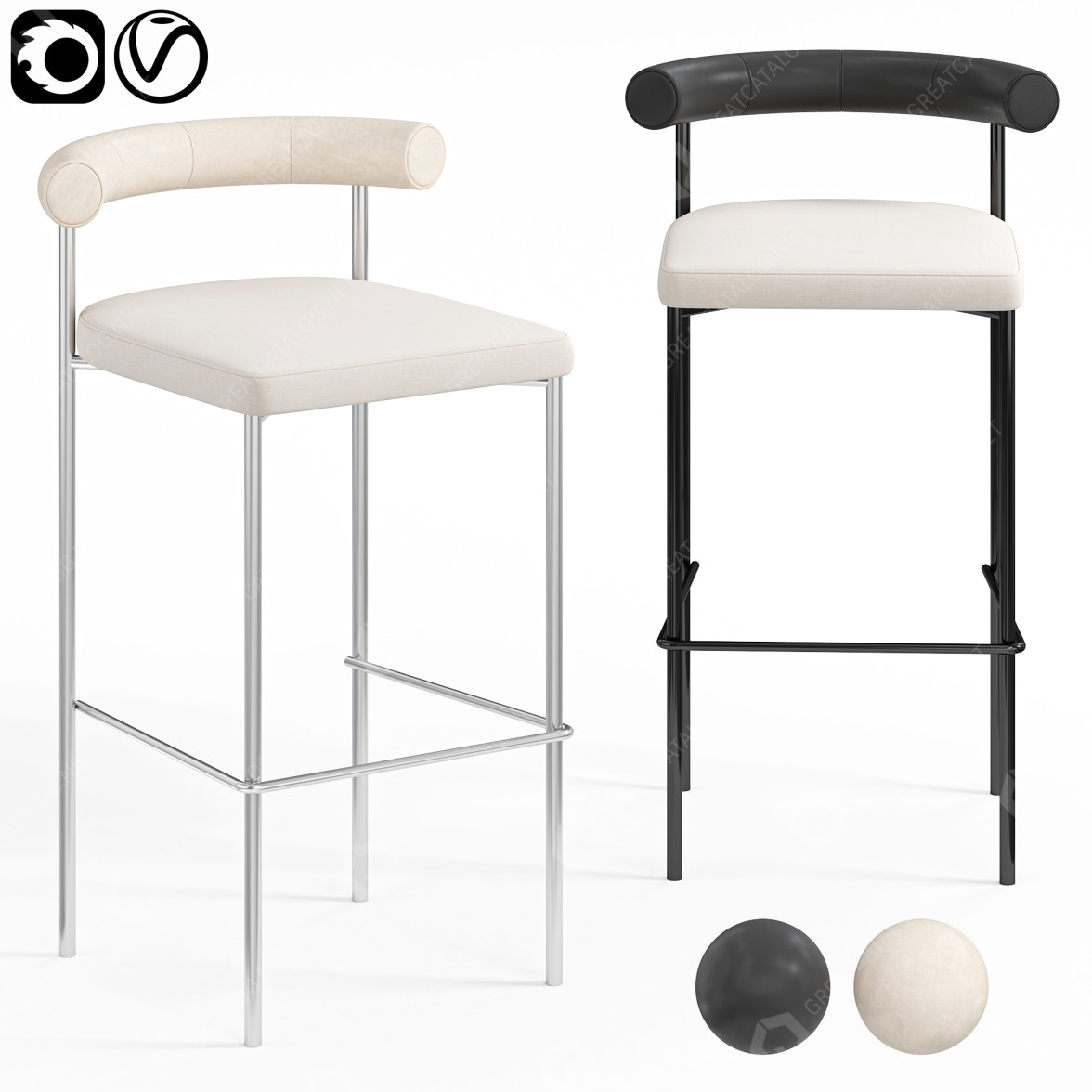 Bar Stool Resident Kashmir by Simon James 3D model - GreatCatalog 30740