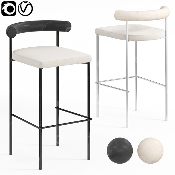 Bar Stool Resident Kashmir by Simon James 3D model - GreatCatalog 30740