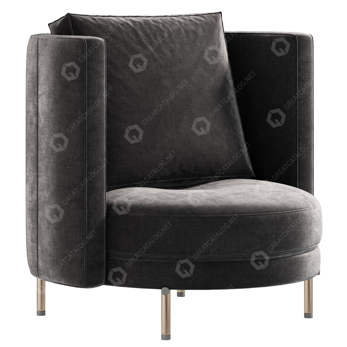 Armchair and Ottoman Minotti Torii 3D model #30811 | GreatCatalog