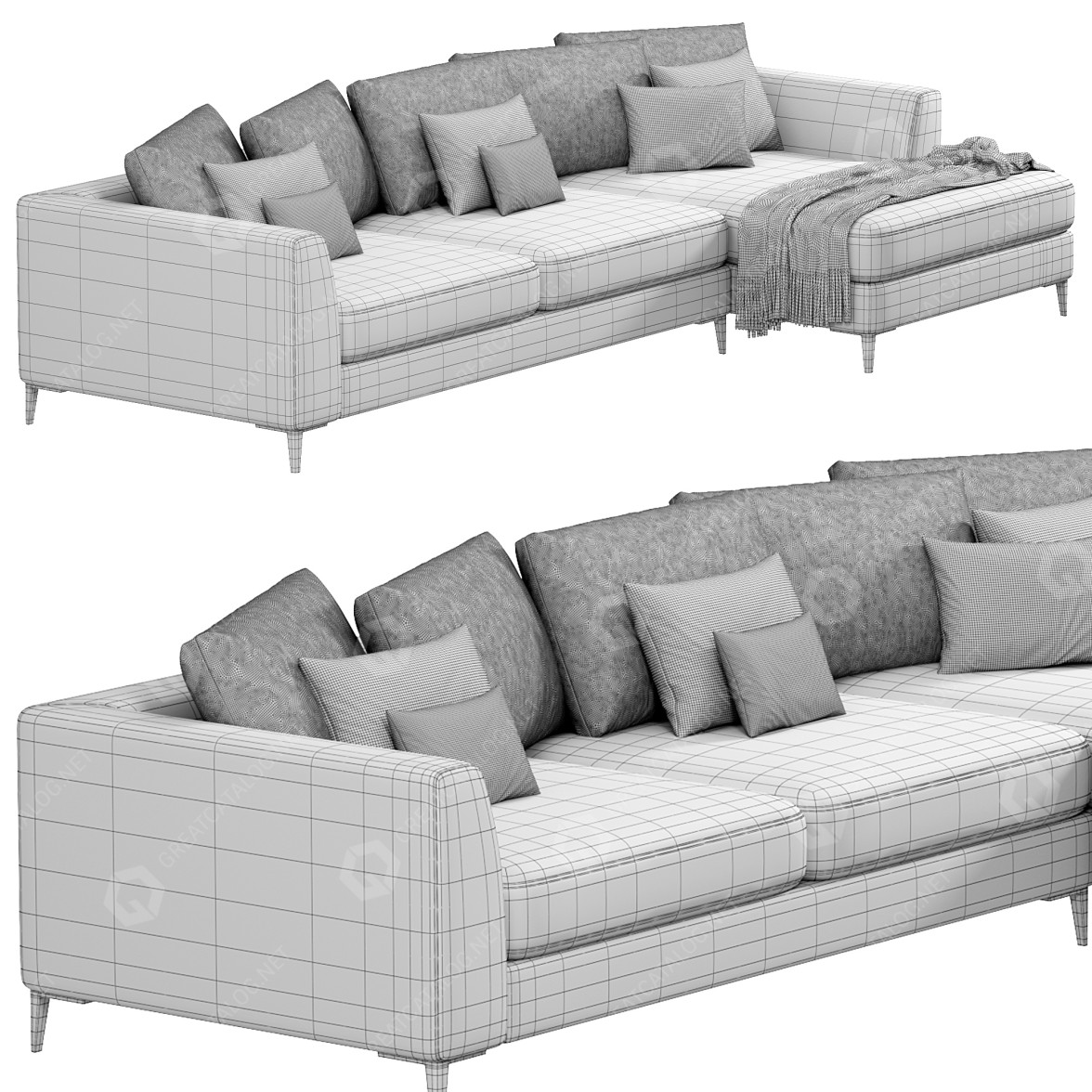 Sofa Meridiani Louis Up 3D model - GreatCatalog 30814