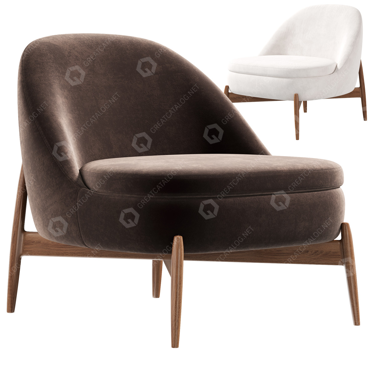 Armchair Minotti Sendai 3D model - GreatCatalog 30881