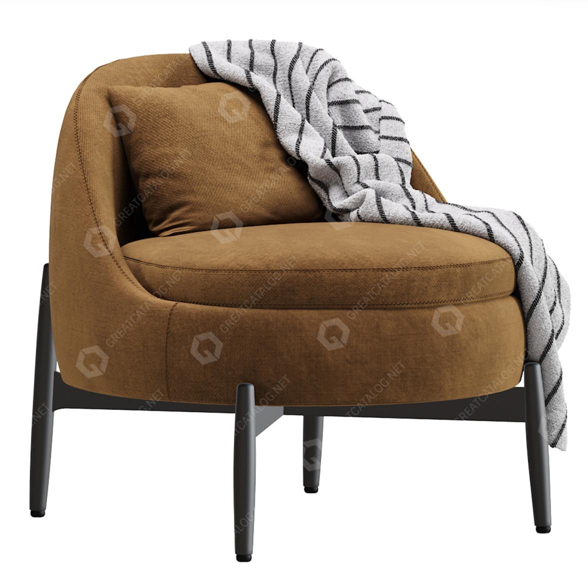 Armchair Minotti Sendai 5 Colors 3D model - GreatCatalog 31408