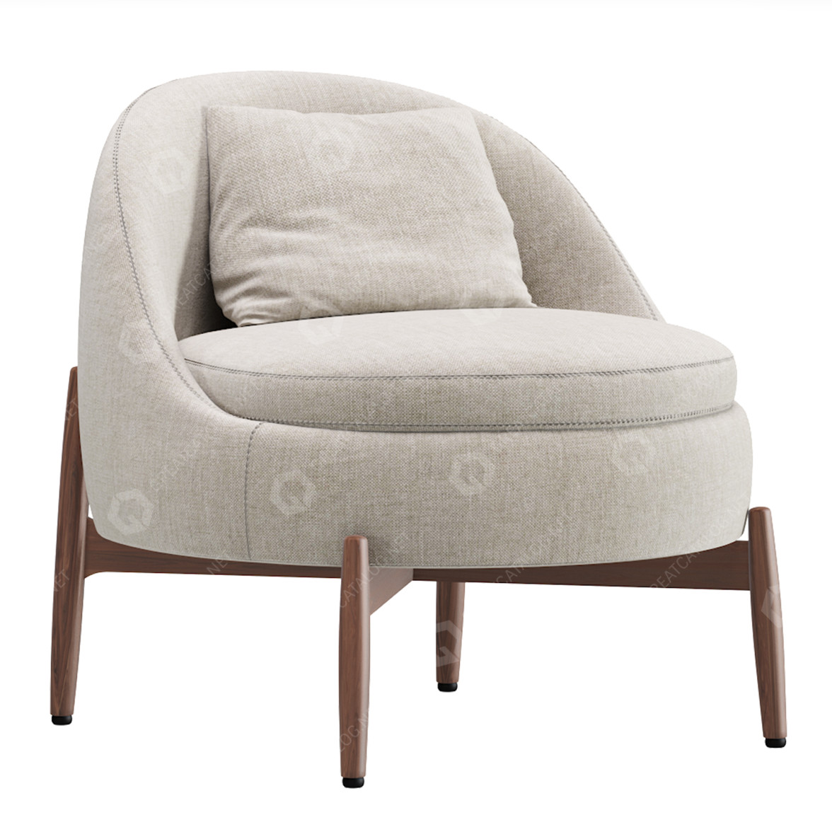 Armchair Minotti Sendai 5 Colors 3D model - GreatCatalog 31408