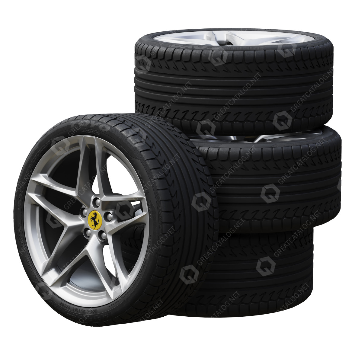 Wheels Ferrari Tires 2 3D model - GreatCatalog 31612