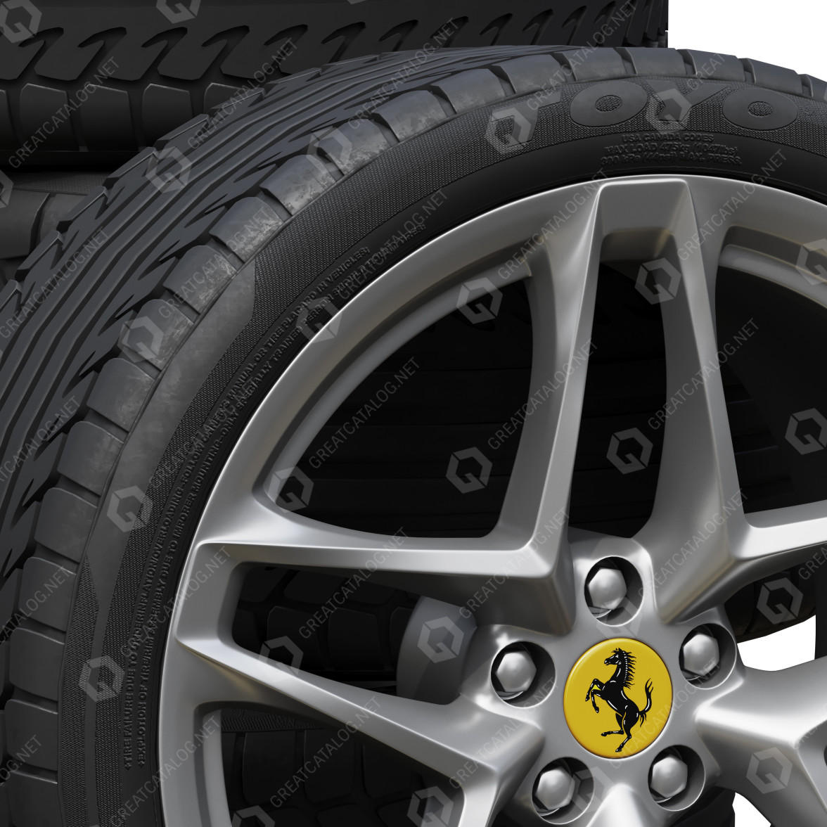 Wheels Ferrari Tires 2 3D model - GreatCatalog 31612