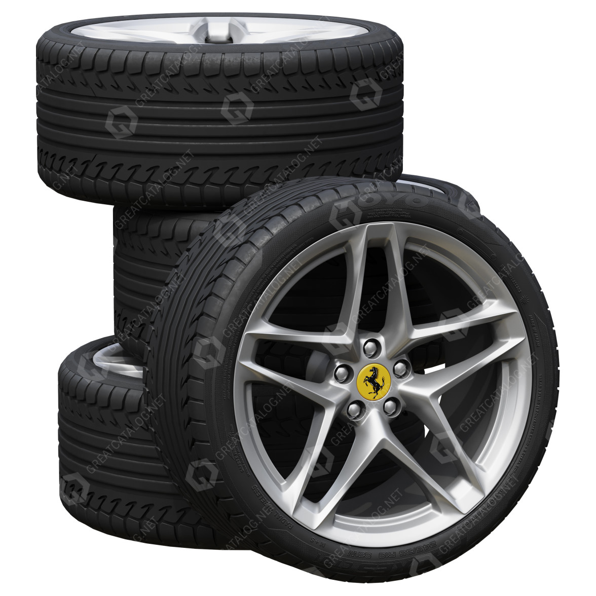 Wheels Ferrari Tires 2 3D model - GreatCatalog 31612