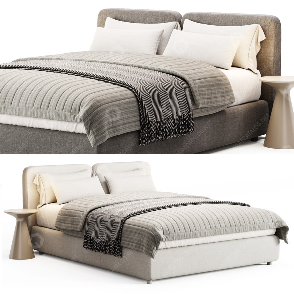 Bed and Bedside Tables Bolzan Feel 3D model - GreatCatalog 31751