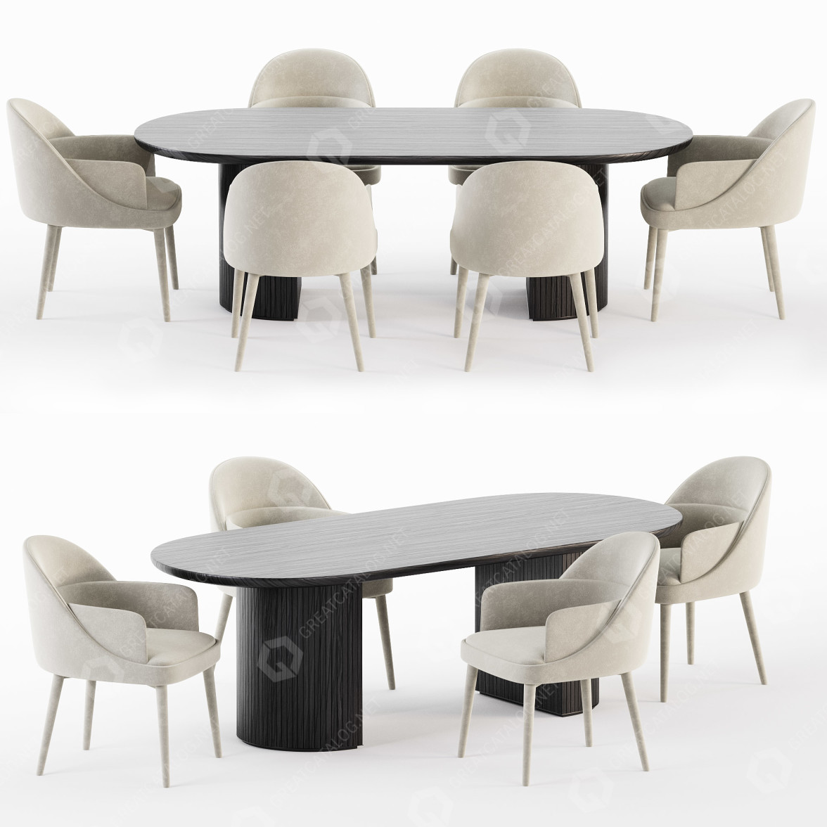 Table and Chairs Dallas Set 3D model - GreatCatalog 32237