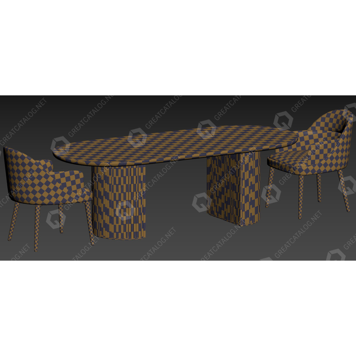 Table and Chairs Dallas Set 3D model - GreatCatalog 32237