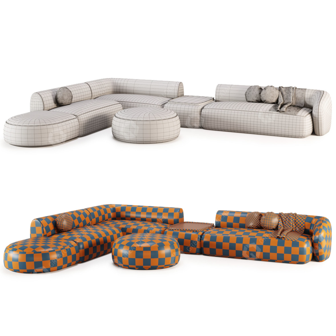 Sofa Meridiani Rene 3D model - GreatCatalog 32417