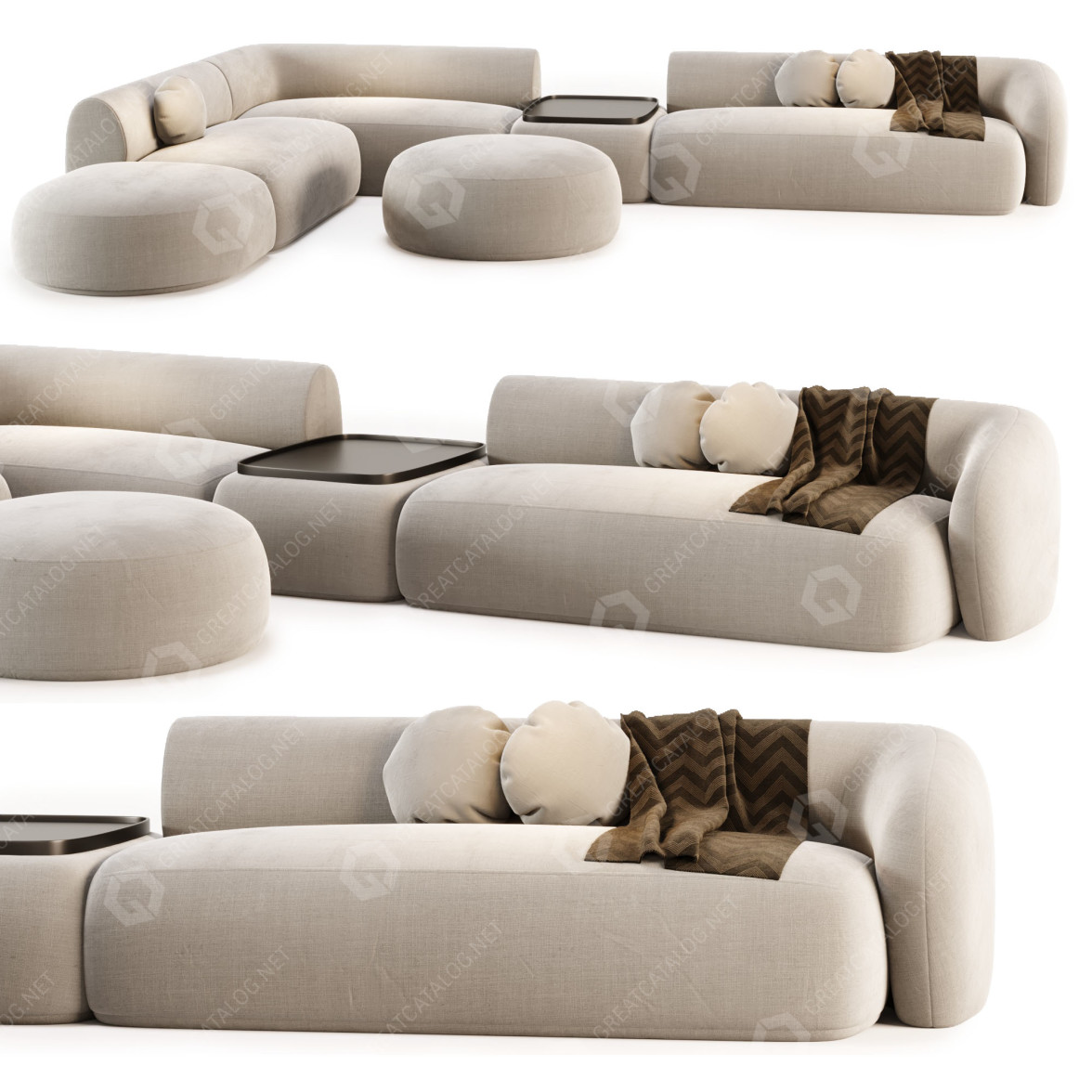 Sofa Meridiani Rene 3D model - GreatCatalog 32417