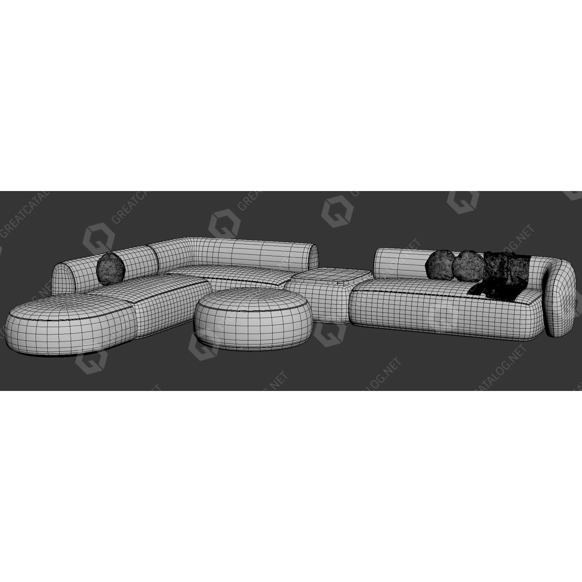 Sofa Meridiani Rene 3D model - GreatCatalog 32417