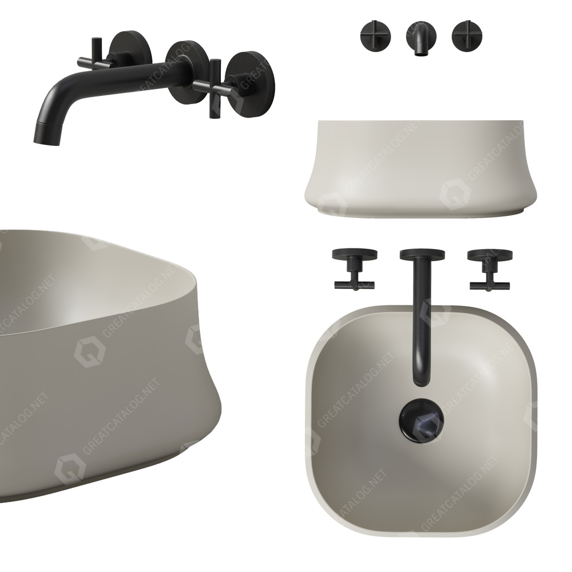 Washbasin and Faucet SH06 by Simas 3D model - GreatCatalog 32423