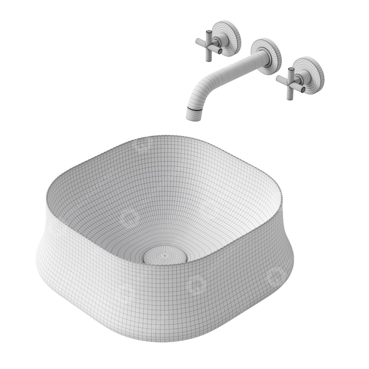 Washbasin and Faucet SH06 by Simas 3D model - GreatCatalog 32423