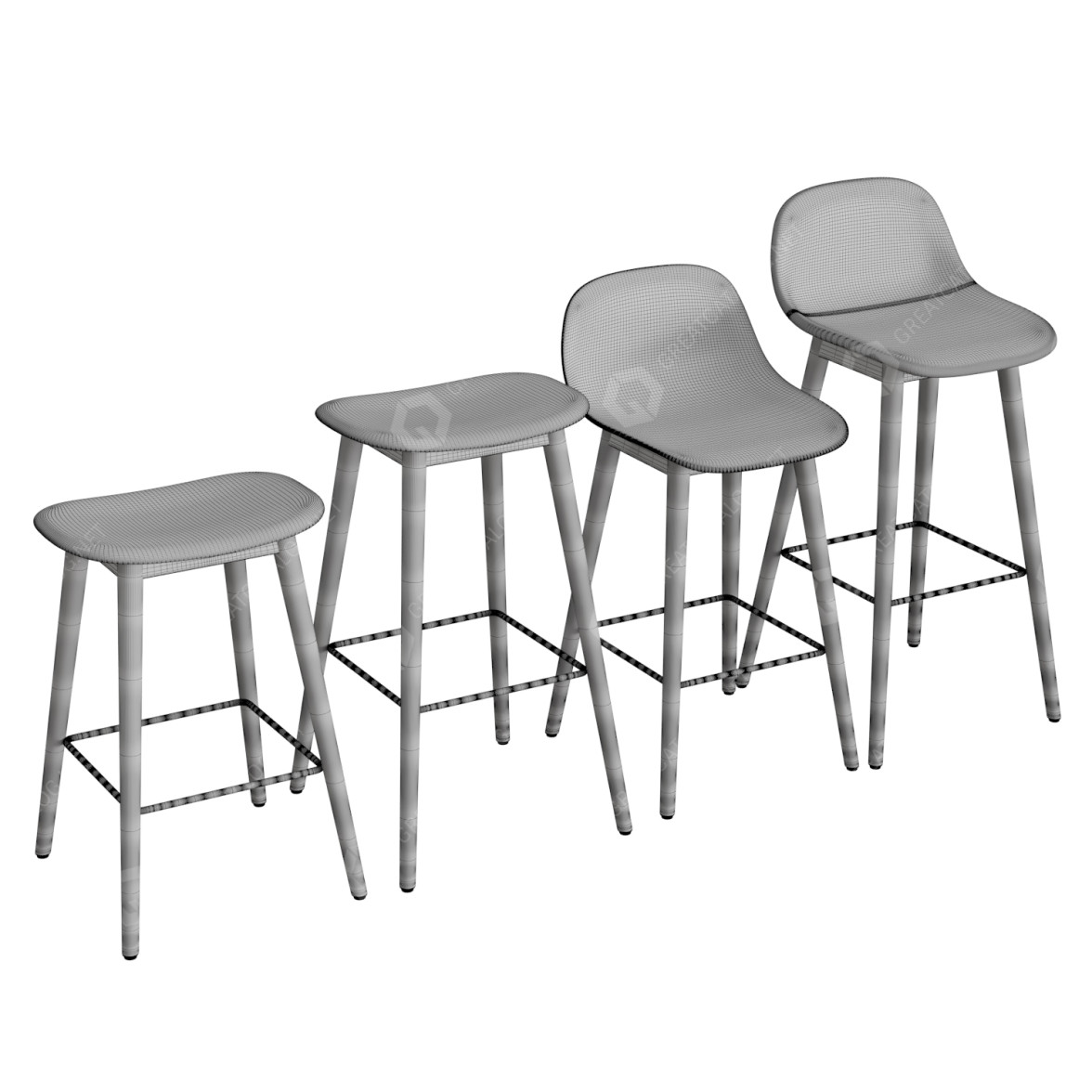 Bar Stools Muuto Fiber 3D model - GreatCatalog 33243