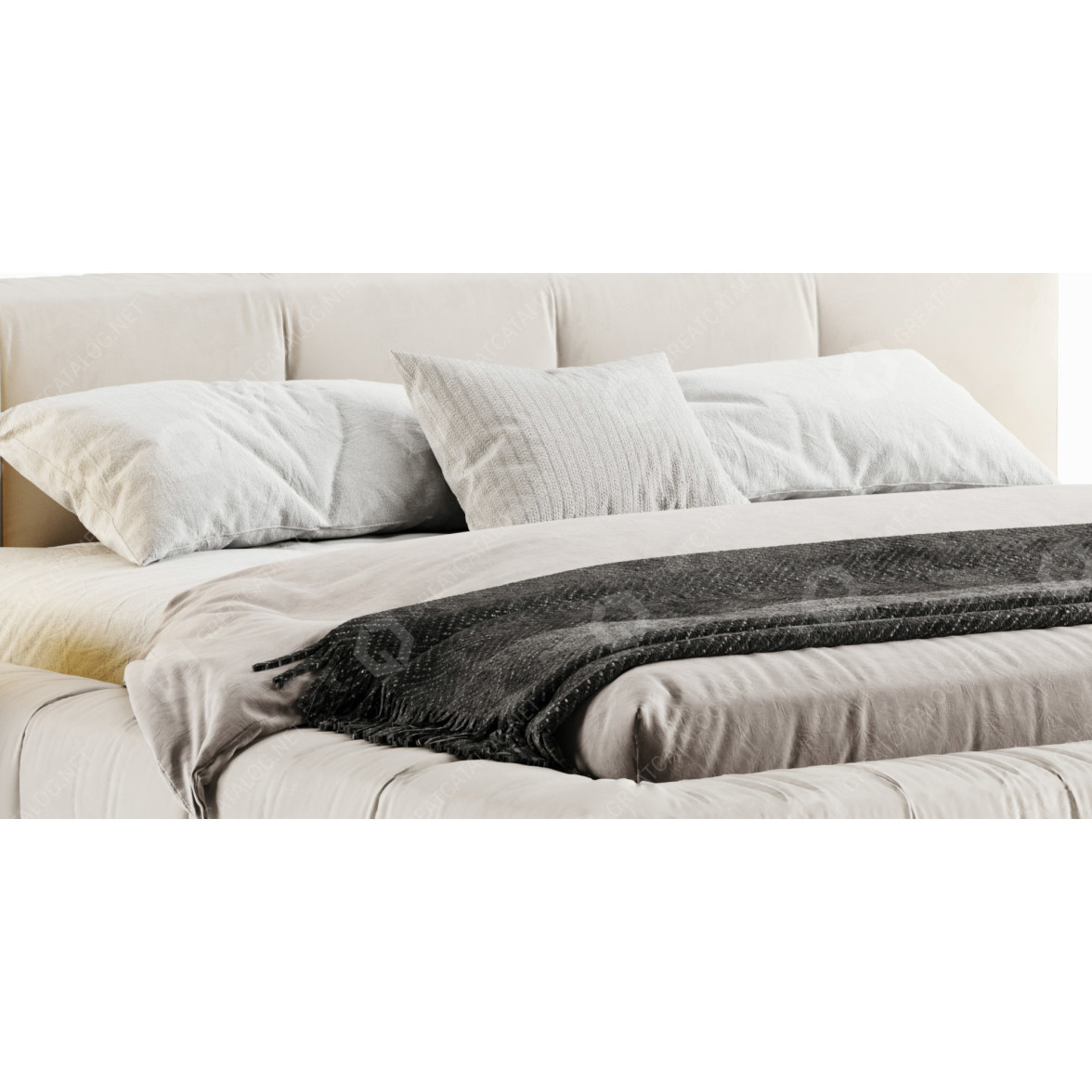 Bed and Bedside Tables Saba Letto Pixel Box Large 3D model ...