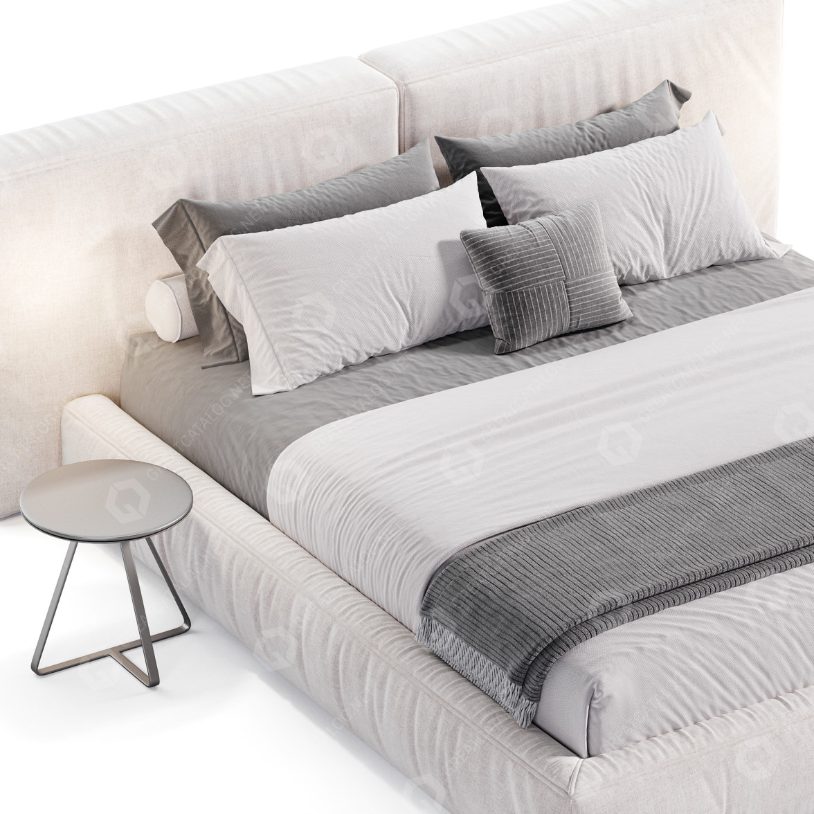 Bed and Bedside Tables Bonaldo Fluff 3D model - GreatCatalog 33808