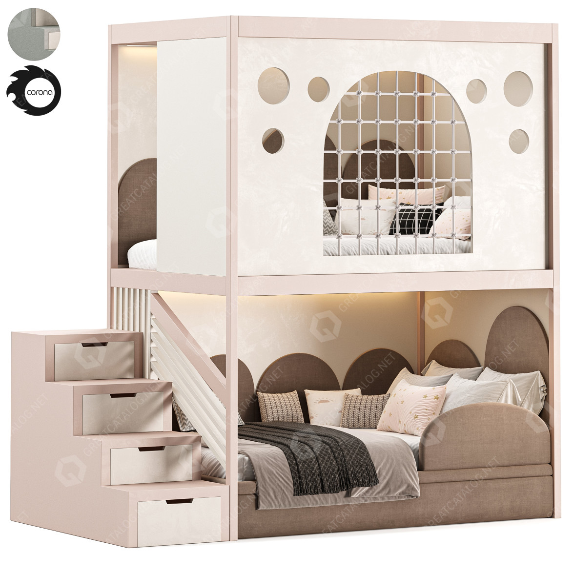 Bed Kids Bedroom 03 3D model - GreatCatalog 33898