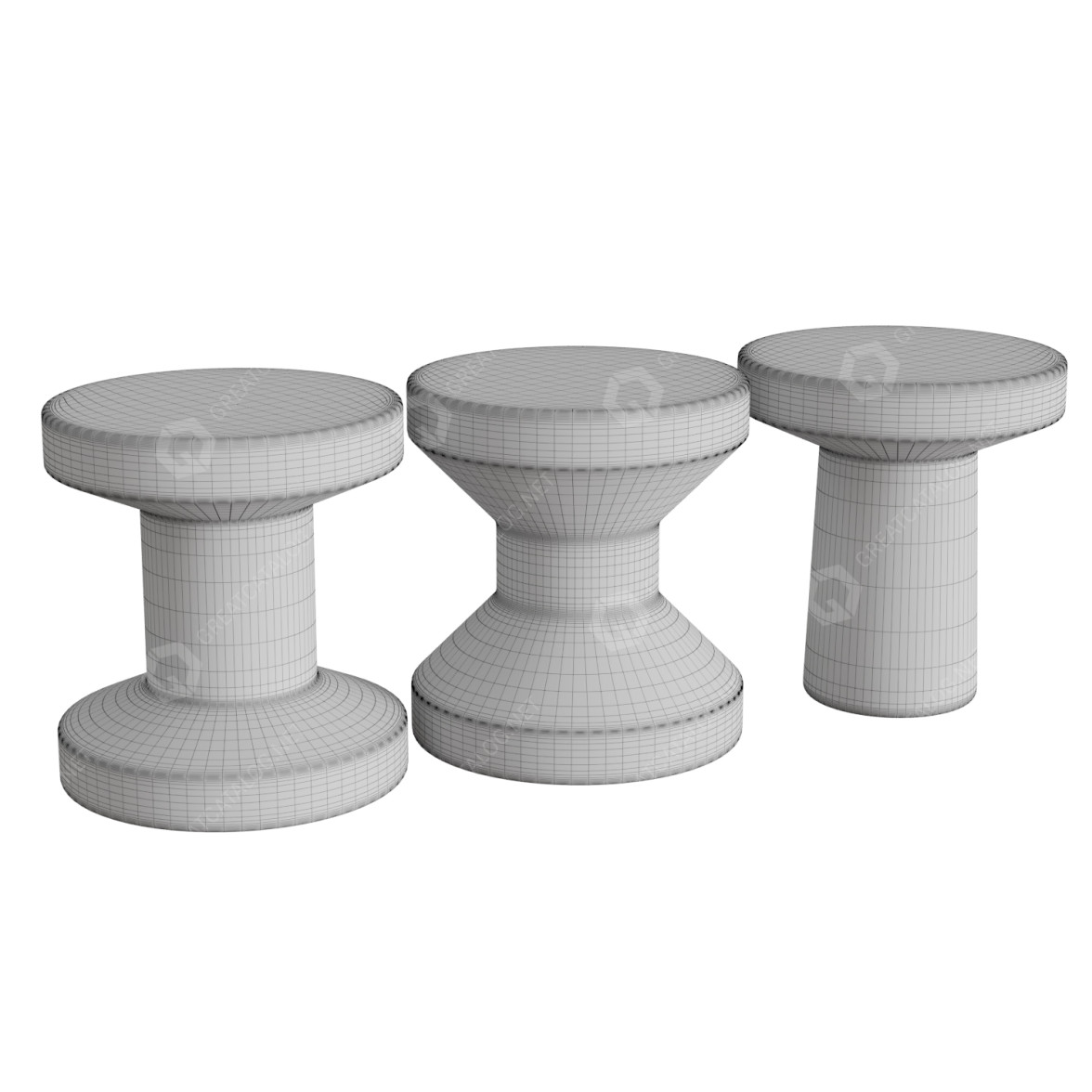 Side Table and Stool Vitra Cork Family 3D model - GreatCatalog 34157