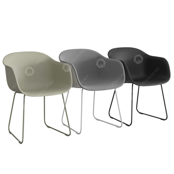Armchair Muuto Fiber Sled Base 3D model - GreatCatalog 34175