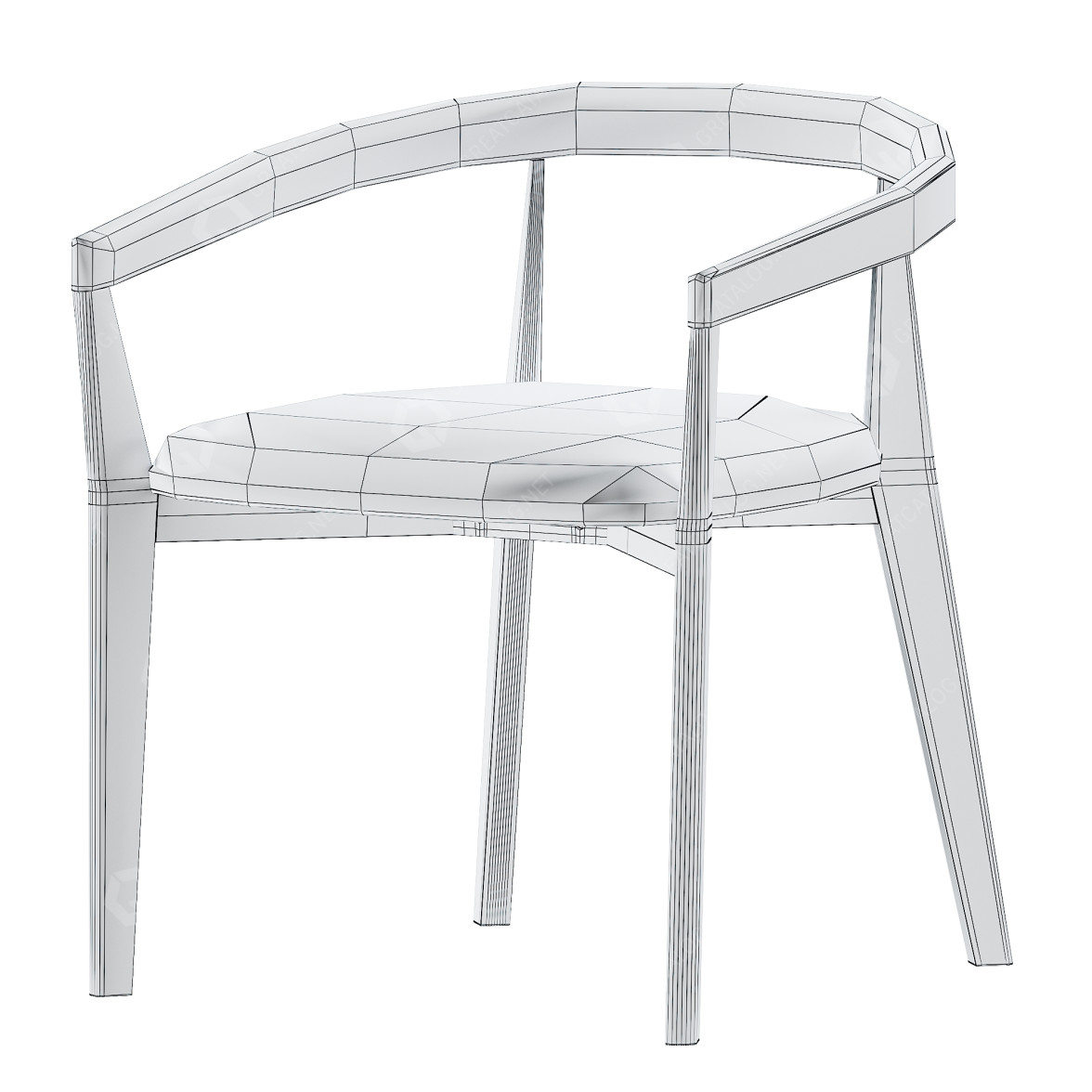 Chair Crate Barrel Cullen Shiitake Oceana Round Back 3D model GreatCatalog 34986