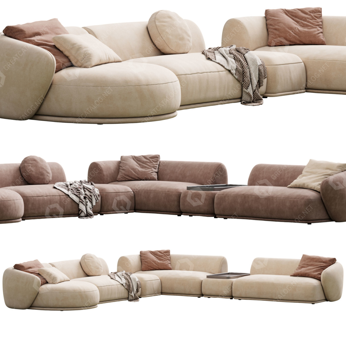 Sofa Meridiani Rene 3D model - GreatCatalog 35272