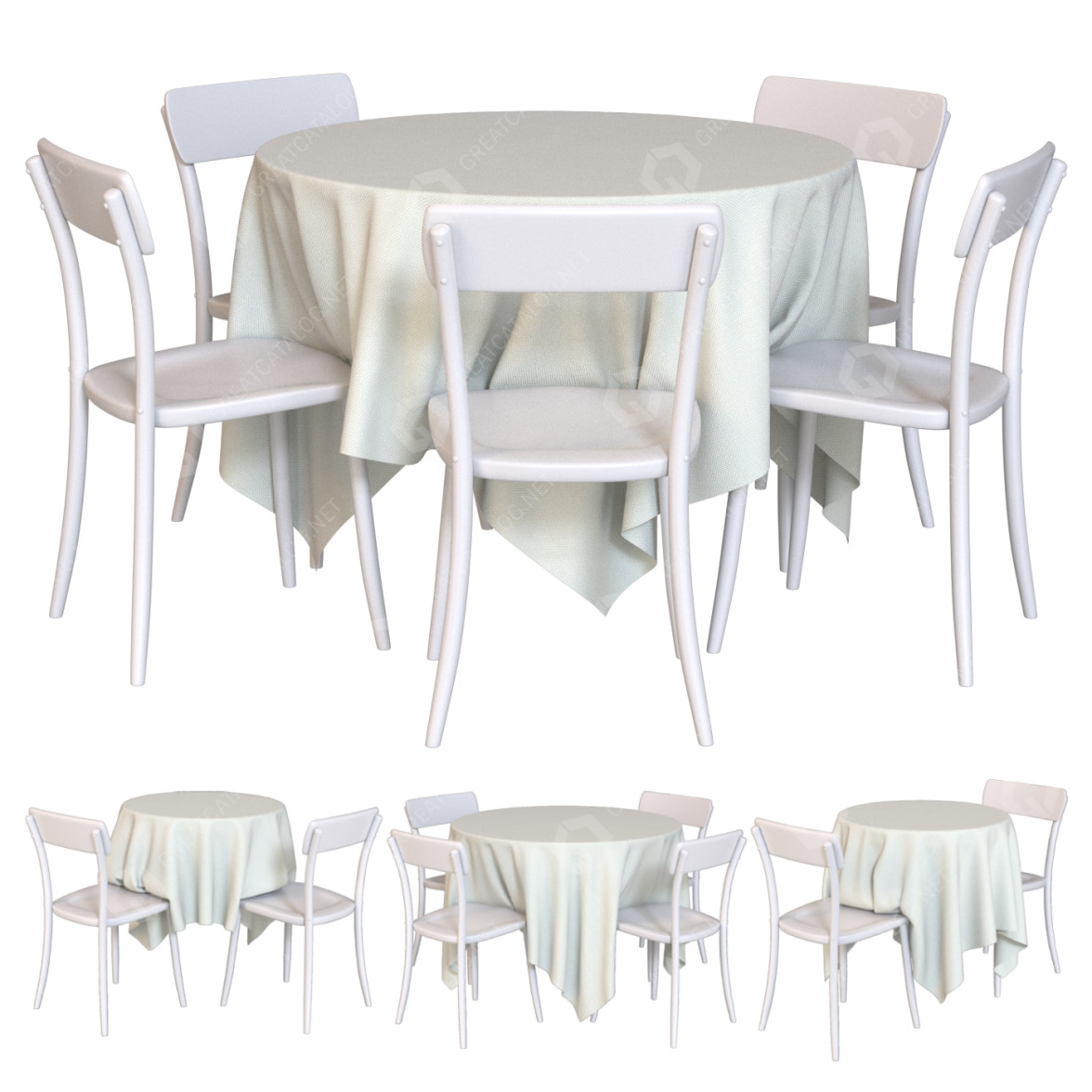 Tablecloths Round Table 3D model - GreatCatalog 35760