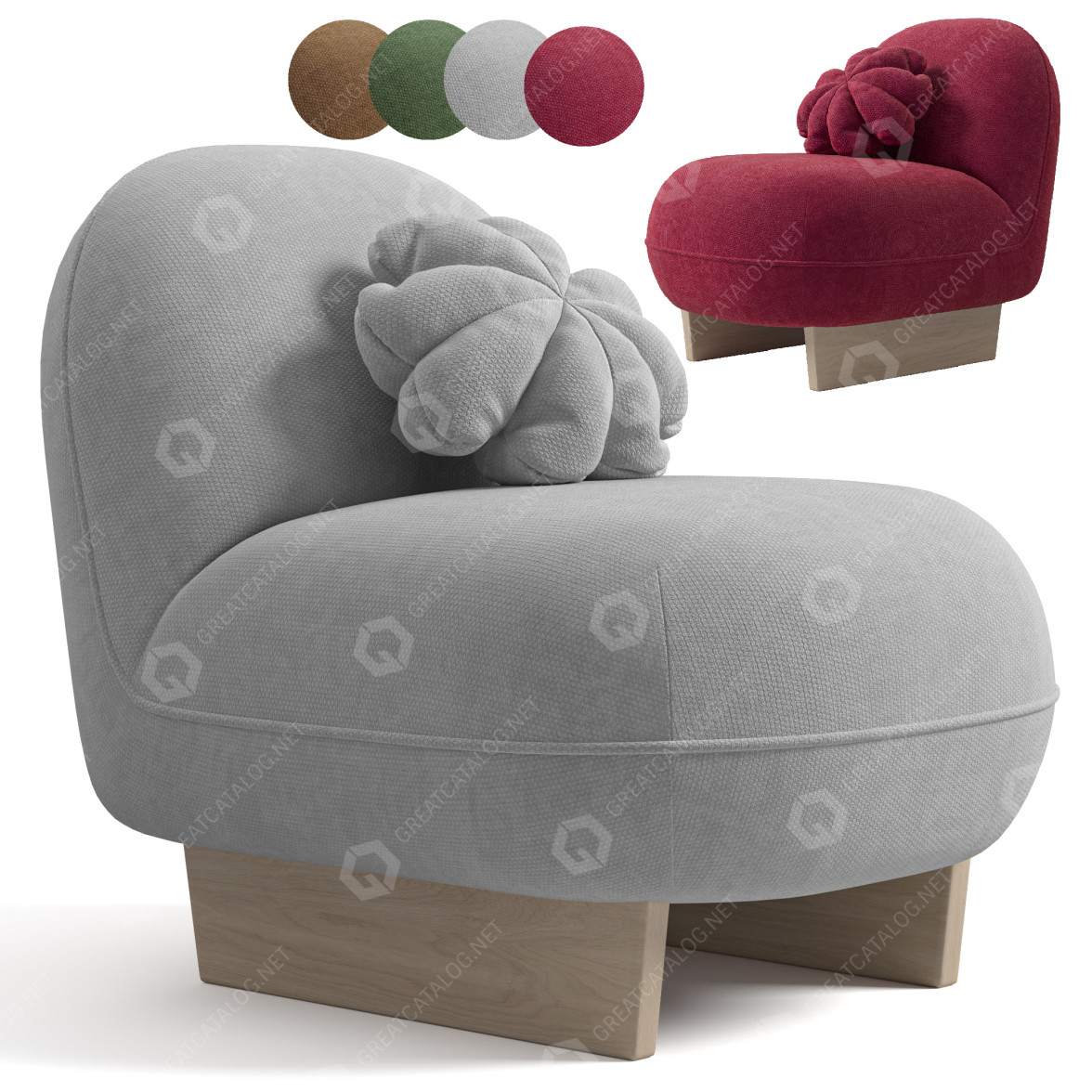 Armchair Castlery Ingrid Sherpa 3D model - GreatCatalog 35819