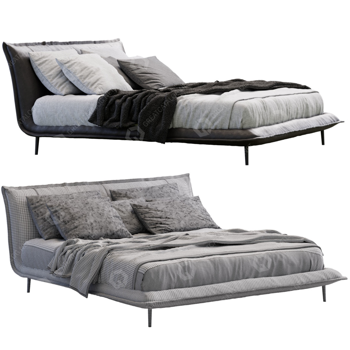 Bed Calligaris Fluff 3D model - GreatCatalog 35845