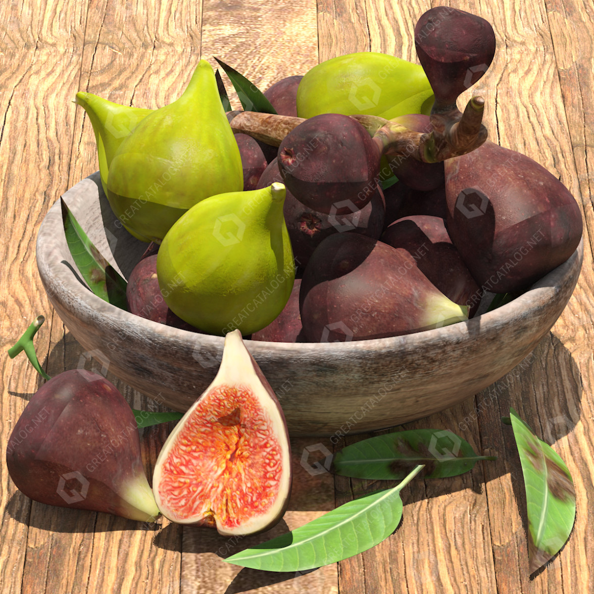 Fruits Figs, Pears, Peaches 3D model・Download 3D models