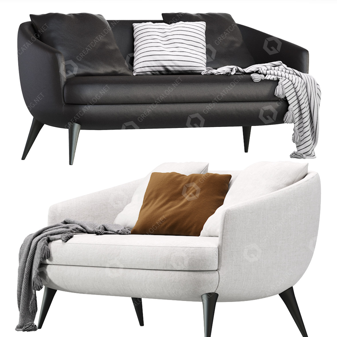 Sofa Minotti Raphael 4 Colors 3D model - GreatCatalog 36069