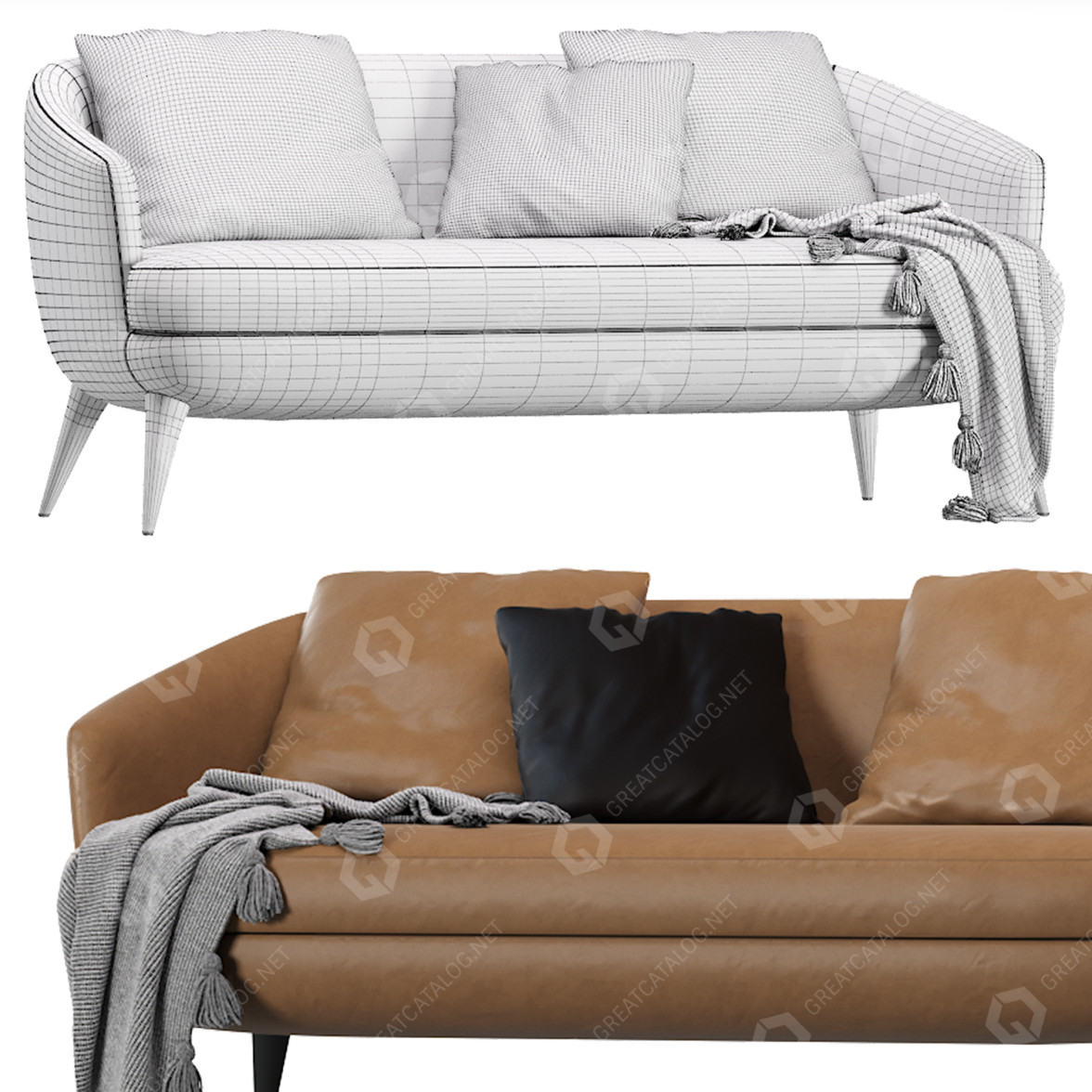 Sofa Minotti Raphael 4 Colors 3D model - GreatCatalog 36069