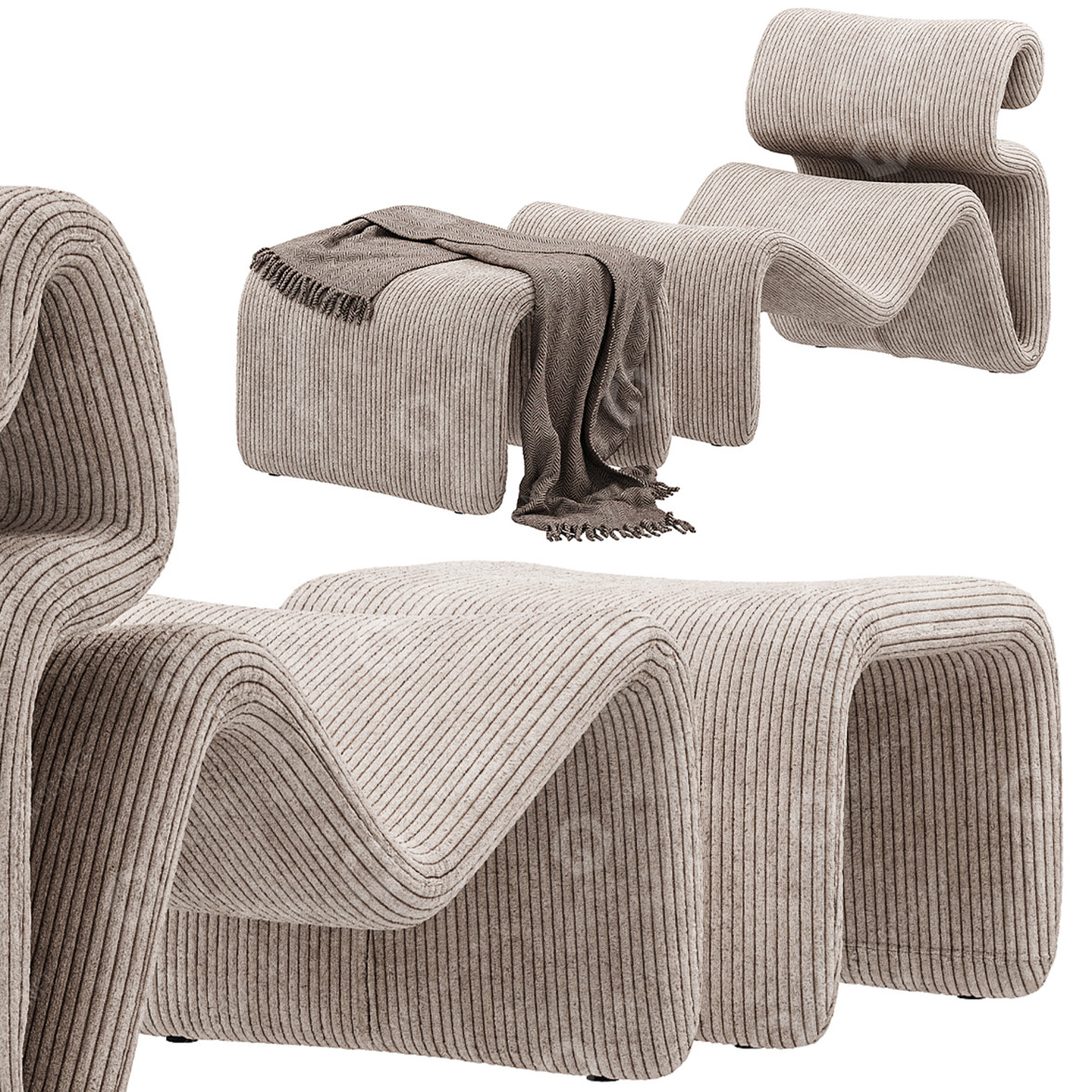 Armchair and Ottoman Artilleriet Etcetera 3D model - GreatCatalog 36073