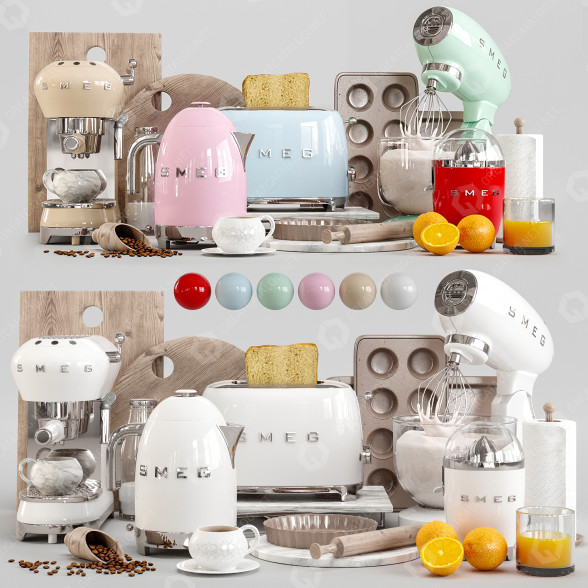 Decor Smeg Set Cook 2 3D model #36233 | GreatCatalog