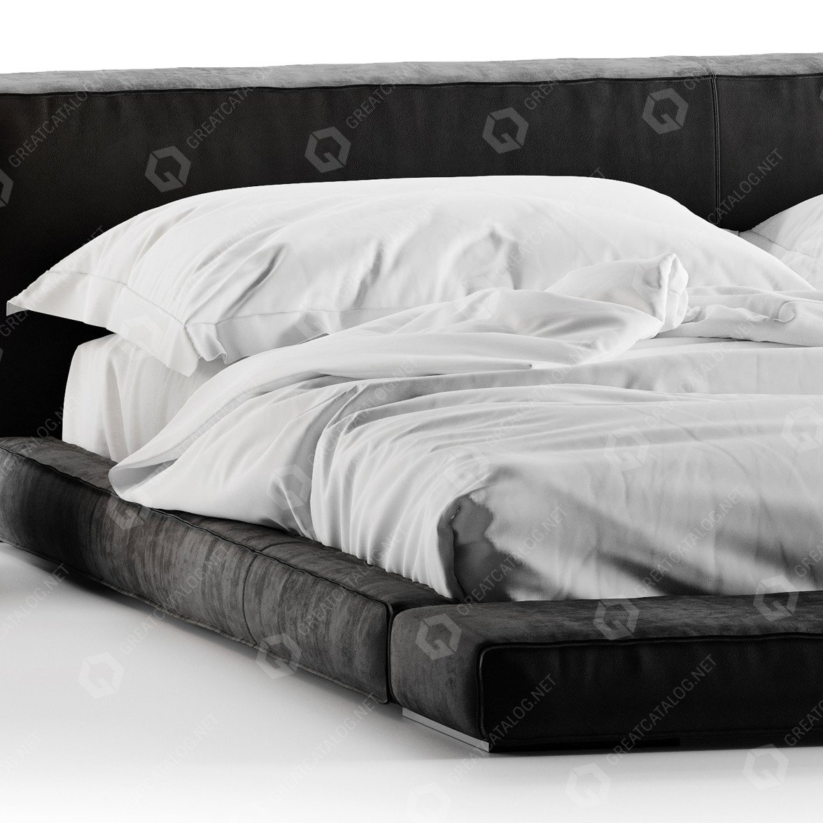 Bed and Bedside Tables Baxter Budapest 3D model - GreatCatalog 36280
