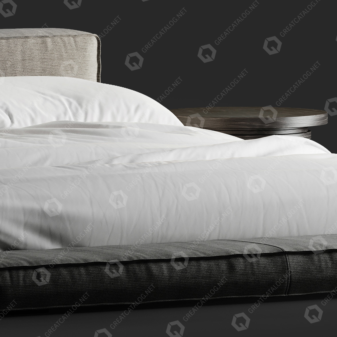 Bed and Bedside Tables Baxter Budapest Vol 2 3D model - GreatCatalog 36281