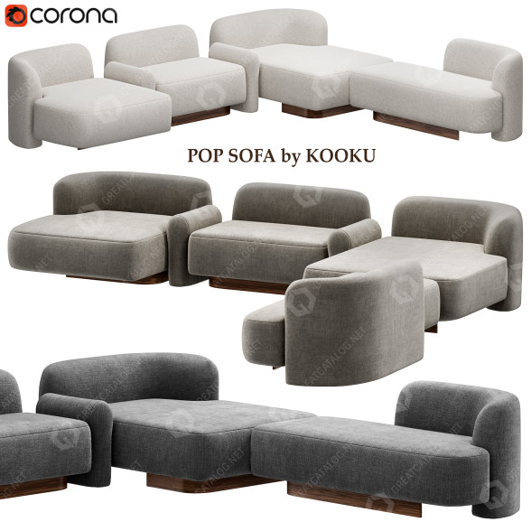 Sofa Kooku Pop by Christophe Delcourt 3D model - GreatCatalog 36582